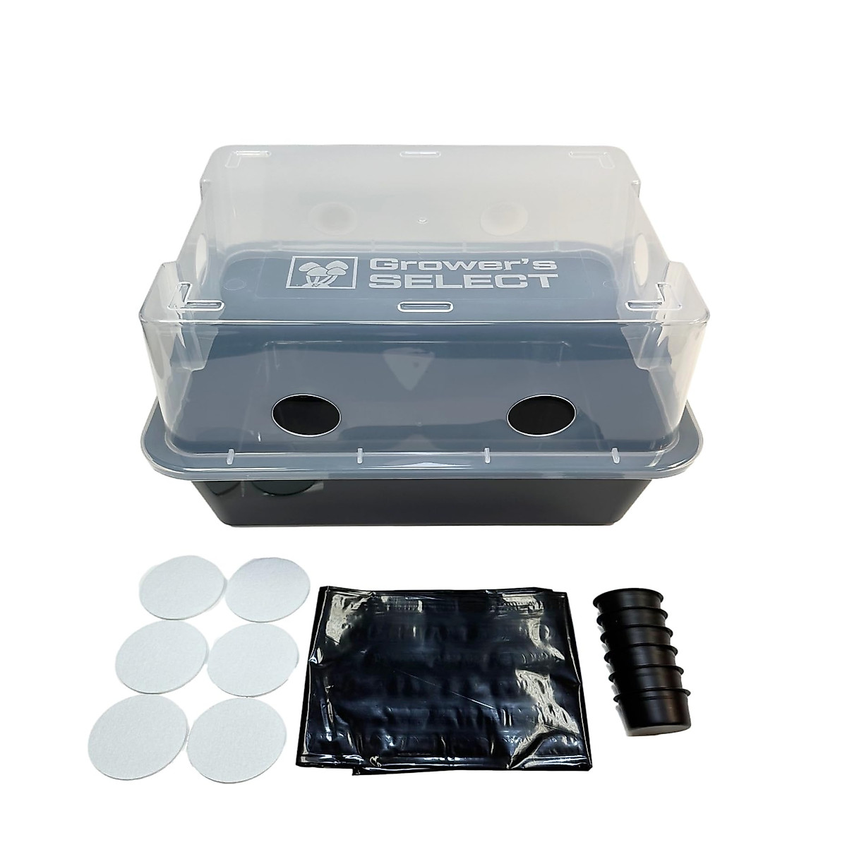 Myco Labs Grower's Select Mushroom Monotub Fruiting Chamber with Filter Disks and Liner