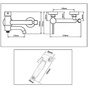 MINJING Bidet Sprayer Kit for Toilet Grey Hand Held Sprayer Toilet Sprayer Tap Attachment Bathroom Toilet Bidet Mixer Spray Kit,Shower Hose