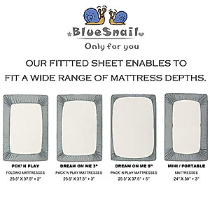 BlueSnail Waterproof Crib Fitted Sheets, Crib Mattress Protector for Standard Crib and Toddler Mattresses(2 Pack,Heather Gray)