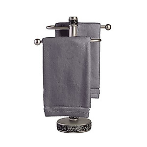 Creative Scents Cotton Fingertip Towels Set - 4 Pack - 11 x 18 Inches Decorative Small Extra-Absorbent and Soft Terry Towel for Bathroom - Powder Room, Guest and Housewarming Gift (Grey)