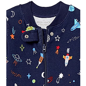 Moon and Back by Hanna Andersson Unisex Babies' one-Piece Organic Cotton Footless Pajamas, Space, 3-6 Months