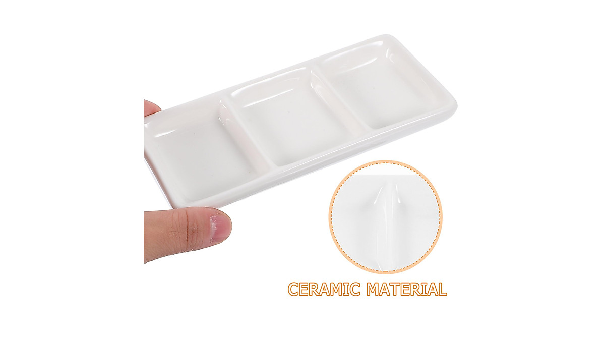 Elegant 6 Inch Ceramic 3-Compartment Serving Tray