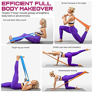 Resistance Bands for Working Out, Exercise Bands for Physical Therapy, Stretch, Recovery, Pilates, Rehab, Strength Training and Yoga Starter Set