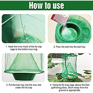 6 Pack Ranch Fly Trap, 2024 New Hanging Fly Catcher, The Most Effective Trap Ever Made with Pots, Cage Catcher for Indoor and Outdoor, Family Farms, Park, Restaurants