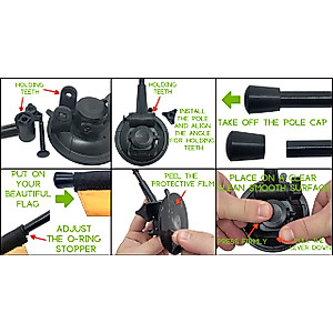 Baby Alert Car Flag Pole 8"x12" Inches Heavy Duty Carbon 12" Flag Pole and Suction Cup Side Car Space Access Notice Toddler Safe Door Access (Baby reload)