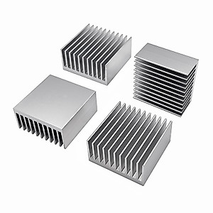 Awxlumv 4PCS Heat Sink Kit 40x40x20mm/ 1.57"x1.57"x0.79", Anodized Aluminium Heatsink Heat Sync Cooler 40mm for Cooling CPU VRM GPU Led Thermoelectric Peltier Cooler 3D Printers Stepper Motor