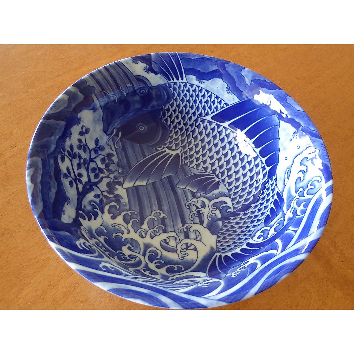 1 PC. Japanese 8"D Porcelain Ramen Noodle Soup Bowl KOI Carp Design/Made Japan