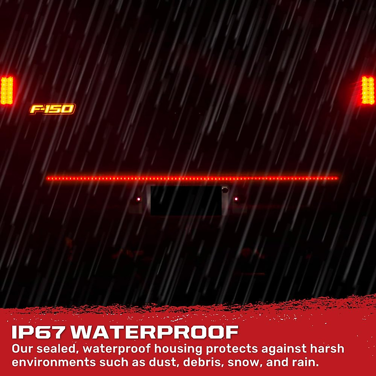 Recon 26411 60" Red Hyperlite Line of Fire LED Tailgate Light Bar - fits Most Full-Sized Trucks & SUVs