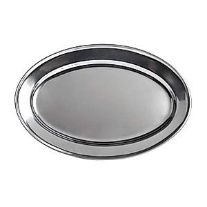 Stainless Steel Oval Platter, 18 x 12-Inch Serving Platter by Tezzorio