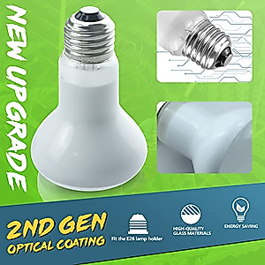 LUCKY HERP 4 Pack 50W Reptile Heat Lamp Bulb (2nd Gen), Amphibian Basking Light Bulb, Reptile Daylight Bulb for Turtle, Bearded Dragon, Lizard Heating Use