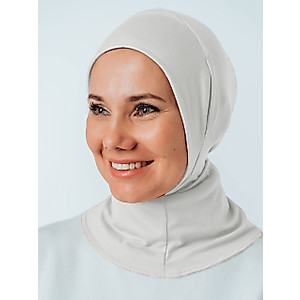 VeilWear Instant hijab for headphones and glasses, Sport head scarf, ready to wear muslim accessories for women (White1)