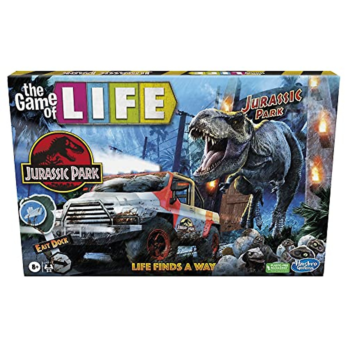 Hasbro Gaming The Game of Life Jurassic Park Edition, Family Board Game for Kids Ages 8 and Up, Inspired by The Original Hit Movie