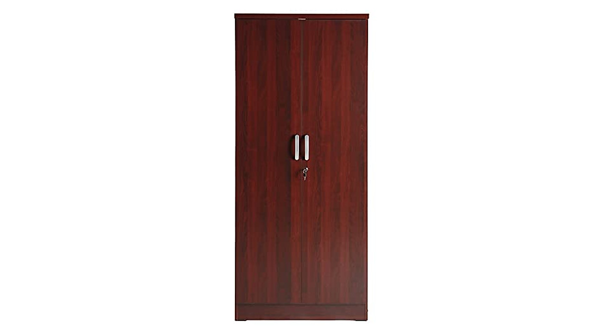 Modern Mahogany Wood Wardrobe Cabinet - Pemberly Row