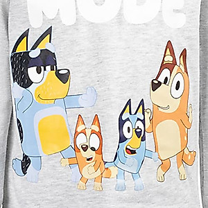 Bluey Bingo Little Boys Girls 3 Pack Long Sleeve Graphic T-Shirt Orange/Blue/Gray 7-8
