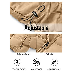 MEROKEETY Women's Winter Cropped Puffer Jacket Long Sleeve Oversized Stand Collar Zip-Up Short Coat