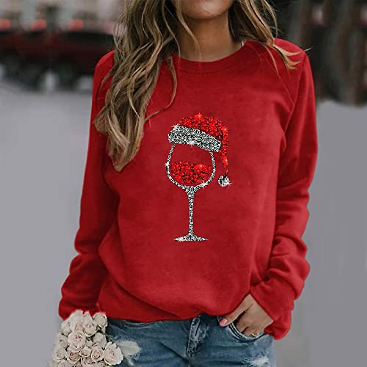 Ugly Christmas Sweatshirt Shirts for Women Cardigan Sweaters Plaid Splicing Plaid Raglan Santa Xmas Tree Sweatshirt Kimono Fall Clothes Outfits 2023 Irregular Sexy Long Sleeve Tops for Women Fall
