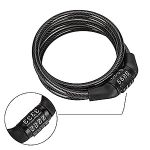 Security Bike Lock, Safety Security Multipurpose Easy to Use Steel Cable Lock for Outdoor Cycling