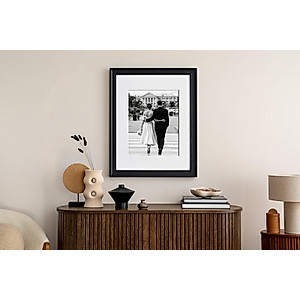 Yaetm 16x20 Picture Frame Matted to 11x14 Set of 2, 1.4" Wide Molding & Distressed Black Poster Frames 16 x 20 inches, Wall Gallery Rustic Frame Set for Wall Mounting (2 pack, Black)