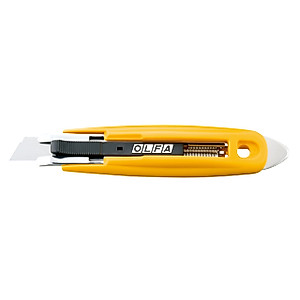 OLFA Self-Retracting Safety Utility Knife (SK-9) - Multi-Purpose Semi-Auto Box Cutter w/ Self Retractable Blade & Tape Splitter Pick, Replacement Blades: OLFA SKB-2, SKB-2S, RSKB, & HOB Safety Blades