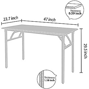 Coral Flower Office Desk 55 inches Folding Table Computer Table Workstation，Light Oak