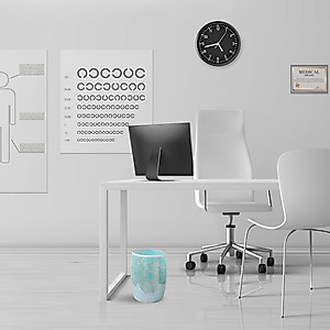 Escenzy Modern Bathroom Trash Can Mosaic Glass 5L | 7" x 10" | Decorative Small Garbage Can | Luxury Waste Basket for Bathroom, Office, Bedroom & Kitchen | Shiny Turquoise Green Bathroom Accessories