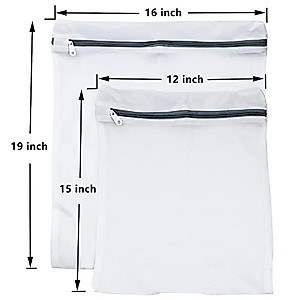 6 Pack Mesh Laundry Bags, Delicate Wash Bags for Washing Machine, Reusable Travel Organization Bag for Lingerie, Socks, Sleepwear, 3 Large, 3 Medium