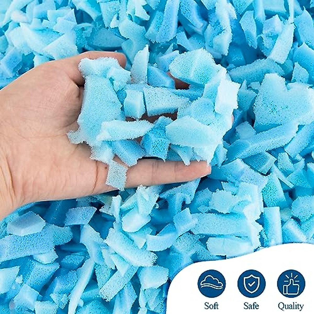 RAINBEAN 5lbs Bean Bag Filler, Shredded Memory Foam Filling for Bean Bag Chair, Dog Beds, Cushions Pillows, Added Gel Particles