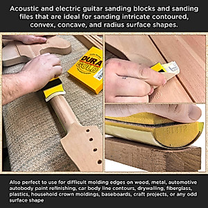 Dura-Gold 20-Piece Contoured Profile 5" Hand Sanding Block Set with 40 Sheet Hook & Loop Sandpaper Kit - Interchangeable Assorted Convex & Concave Shapes - Sand Wood Woodworking Furniture, Auto Paint