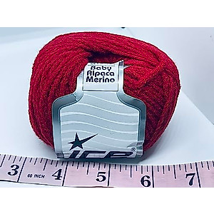 Red Baby Alpaca, Merino Wool Blend Yarn, Worsted 50 Grams (1.76 Ounces) 100 Meters (109 Yards)