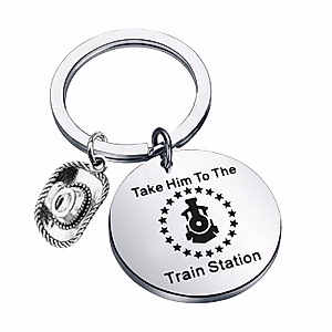 BLEOUK TV Show Gift TV Show Inspired Gift Rip Wheeler Keychain TV Show Merchandise (Train station)