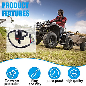 JINGKE Left Handlebar Control Engine Start Run Off Headlight Switch and SwitchStarter Solenoid Relay for Yamaha ig Bear 250 400 Bruin 250 350 Grizzly 350 400 660 Kodiak 400 450 Raptor 350 660