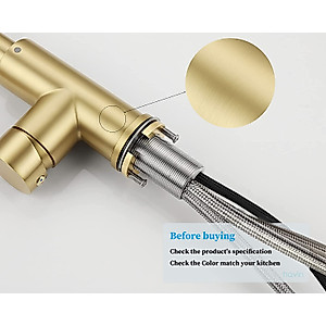 Havin Gold Kitchen Faucet with Pull Down Magnetic Sprayer, High Arc Stainless Steel Material, with cUPC Ceramic Cartridge,Fit for 1 and 3 Holes Kitchen Sink