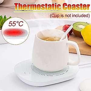 ZEARLY Automatic Coffee Warmer - USB Milk Heating Pad, Constant Temperature Tea Warmer, Touch Coffee Heating Pad for Kitchen Living Room, Green (16CM, Small)