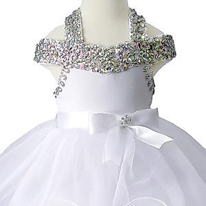 Jenniferwu G081D Infant Toddler Baby Newborn Little Girl's Pageant Party Birthday Dress White Size 3T