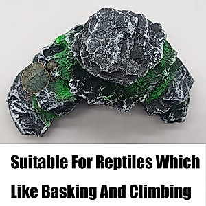 Hamiledyi Turtle Basking Platform Tortoise Climbing Ramp Shale Step Ledge Reptiles Dock Resting Terrace Aquarium Rock Ornament Decoration for Turtles Frogs Newts Salamanders