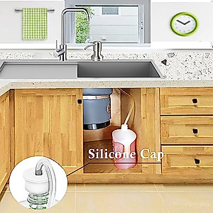 Kitchen Sink Soap Dispenser Brushed Nickel Countertop Soap Dispenser Pump with 47" Extension Tube Kit and 17 Oz Bottle Built in Bathroom Sink Soap Dispenser Dish Soap Pump