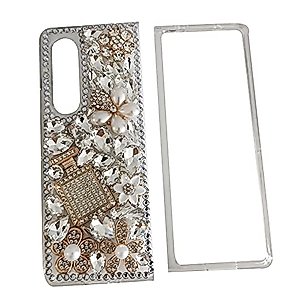 AiKeDuo for Galaxy Z Fold 4 5G Case 3D Handmade Sparkle Stunning Stones Crystal Coloured Diamond Bling Phone Case for Samsung Galaxy Z Fold 4 6.7 in Cover