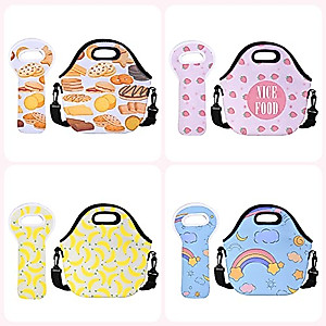 Valyria Sublimation Blanks Lunch Bag Water Bottle Holder, Thick Insulated Lunch Tote Box Water Bottle Carrier Bag-Reusable Lunch Organizer Cooler Bag with Zipper for Outdoor Travel Picnic Work