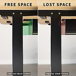VIVO Electric Stand Up Desk Frame Workstation with Rear-Set Legs, Frame Only, Single Motor Ergonomic Standing Height Adjustable Base with Memory Controller, Black, DESK-100E-RB
