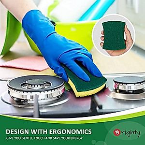ORIGHTY Heavy Duty Cellulose Scrub Sponges Kitchen, Powerful Scrubbing & Cleaning, Suitable for Washing Dishes and Kitchen Cleaning, Absorbent & Rich Foam, 12 Count