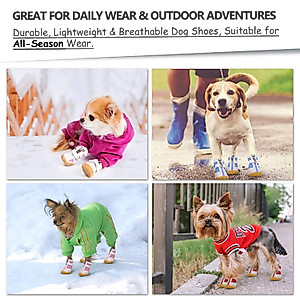 AOFITEE Mesh Dog Shoes Dog Boots, Breathable Dog Shoes for Small Dogs, Waterproof Puppy Booties Sandals with Anti-Slip Sole and Zipper, Dog Shoes for Hot Pavement Durable Pet Paw Protector