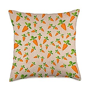Teachers Teaching Kindness Garden Vegetable Design Carrots Throw Pillow, 18x18, Multicolor