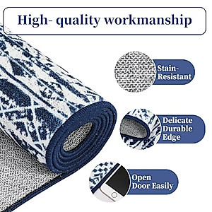 JOLENE.K Machine Washable Rug 8x10 Large Boho Rug Geometric Rug Modern Area Rugs Non Slip Rugs for Living Room Bedroom Modern Woven Rug Carpet Dining Home Office Boho Rug 8x10