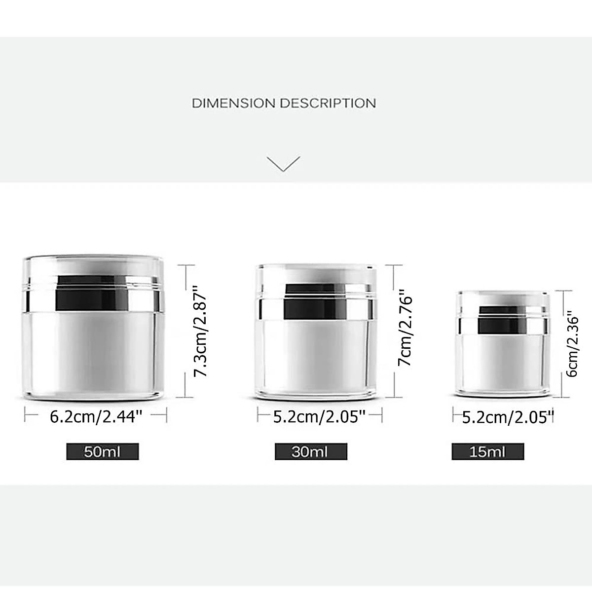 2Pcs Airless Pump Jar, Cream Jar Vacuum Bottle Portable Lotion Dispenser, Empty Refillable Travel Face Cream Lotion Container Pot for Makeup,Essence,Moisturizer,Eye Cream (Size : 30ml)