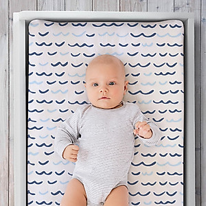 The Peanutshell Changing Pad Covers for Boys or Girls, Unisex 3 Pack, Nautical Whale