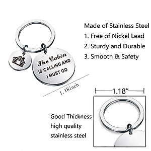 WSNANG Cabin Gift Keychain The Cabin is Calling and I Must Go Keychain Cottage County Jewelry Family Gifts Cabin Lover Gifts (keychain)