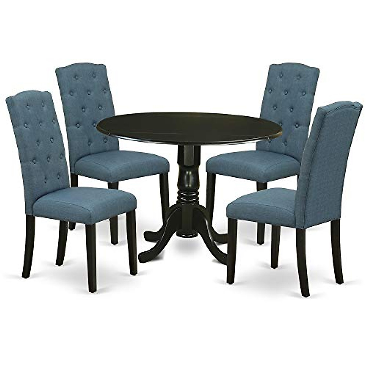East West Furniture DLCE5-BLK-21 Dining Set, Black