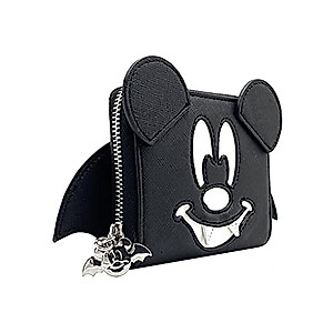 Loungefly X LASR Exclusive Disney Mickey Bat Zip Wallet - Black - Fashion Accessory Cute Wallet Halloween Bats Goth Festival Rave
