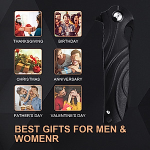 SHIELDON Bazoucan EDC Pocket Knife, 3.43" D2 Blade with Titanium Coating, G10 Handle Folding Knife with Liner Lock for Everyday Carry