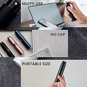 Lil Ray 8ml Portable Mini Perfume Atomizer, Refillable Empty Small Spray Bottle for Travel, Twist Tpye Pocket Cologne Sprayer (Matte Black)